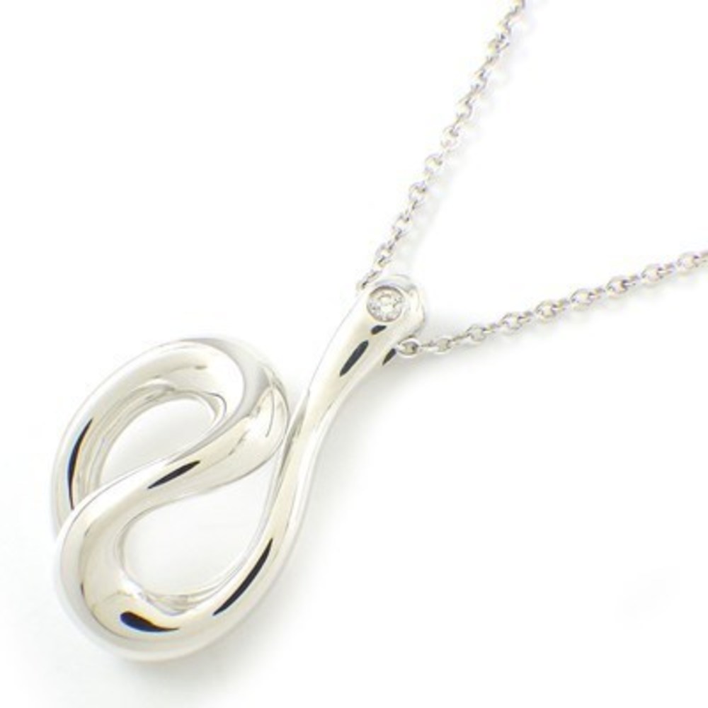 Tiffany Open Wave Diamond Necklace Silver - Gem